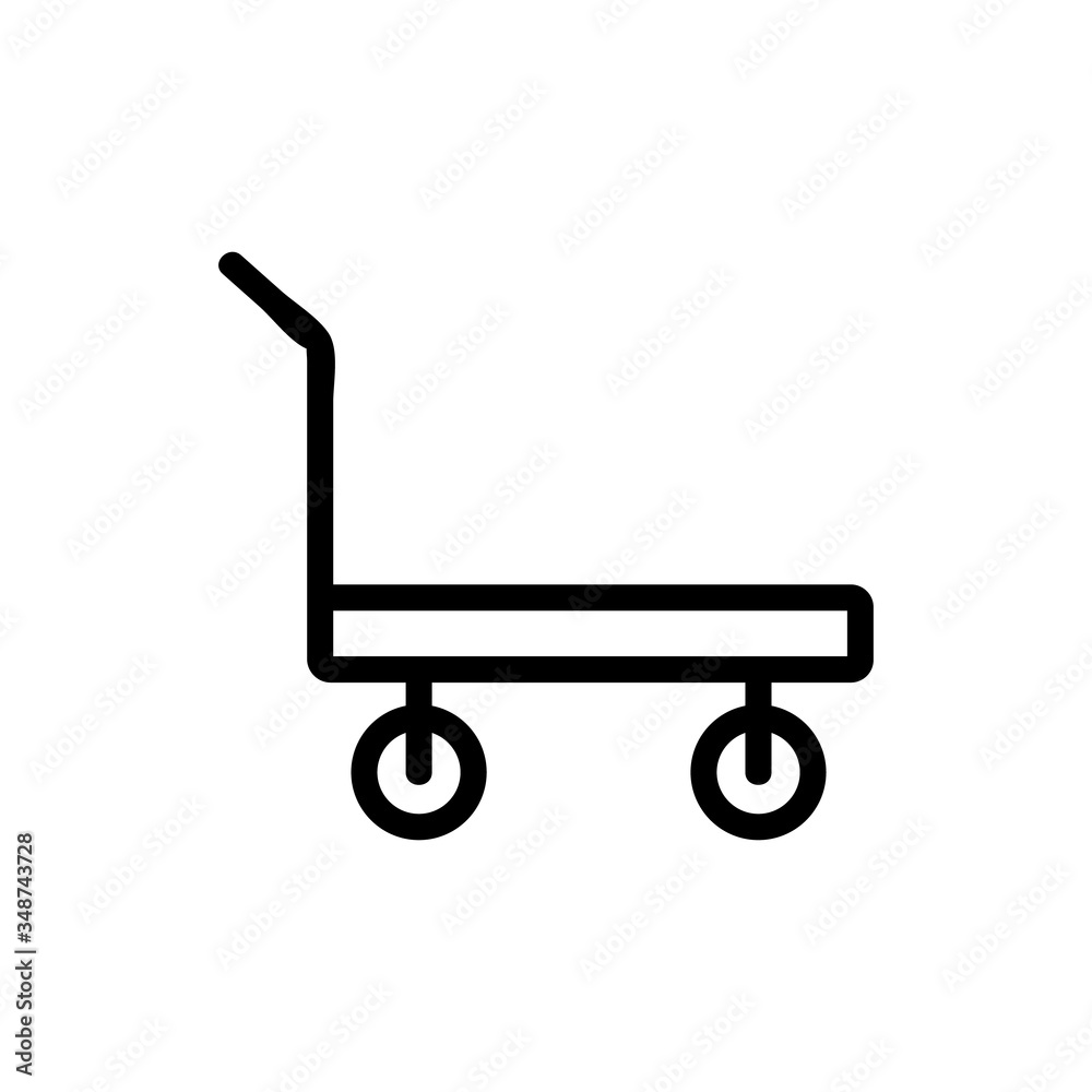 standard platform wheeled trolley for transportation icon vector ...