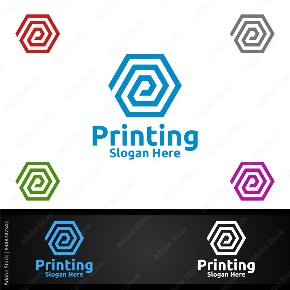 Letter P Printing Company Vector Logo Design for Media, Retail ...