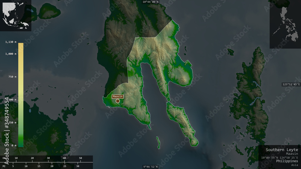 Southern Leyte, Philippines - composition. Physical Stock Illustration ...
