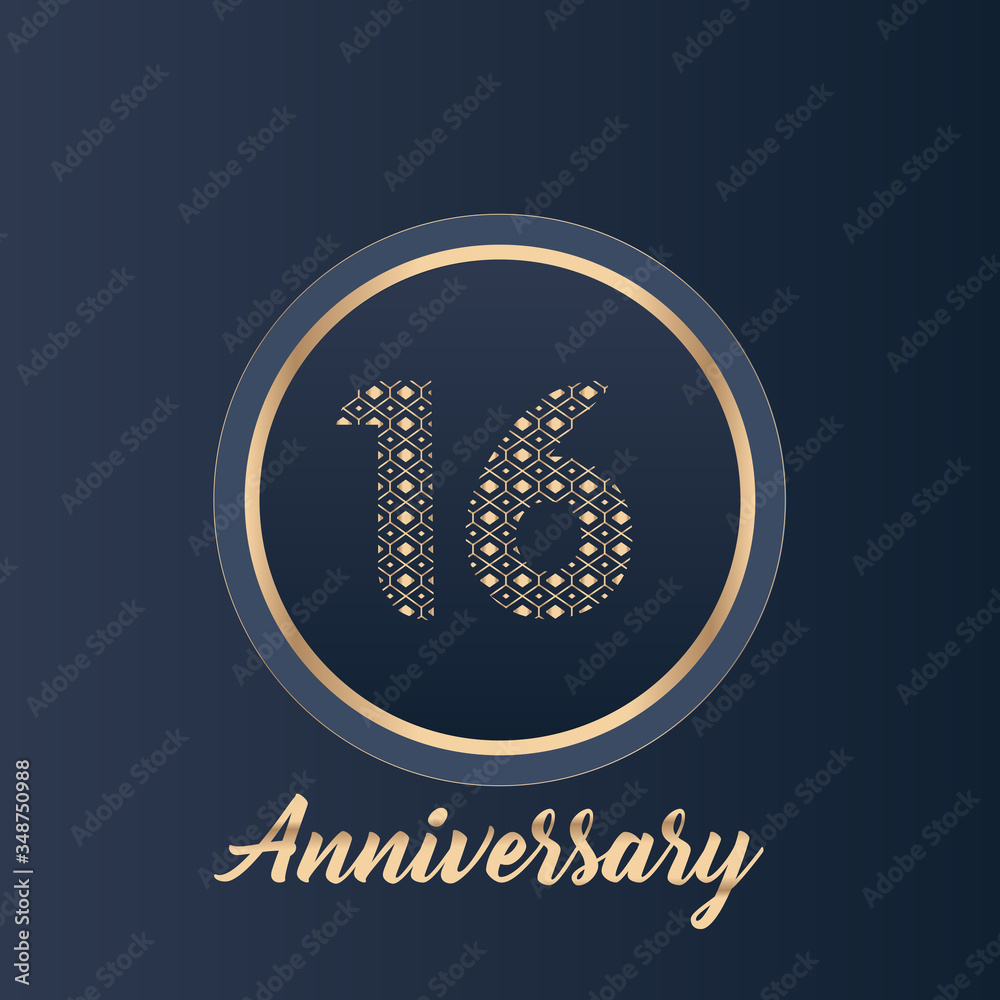 16 years anniversary celebration logo vector template design Stock ...