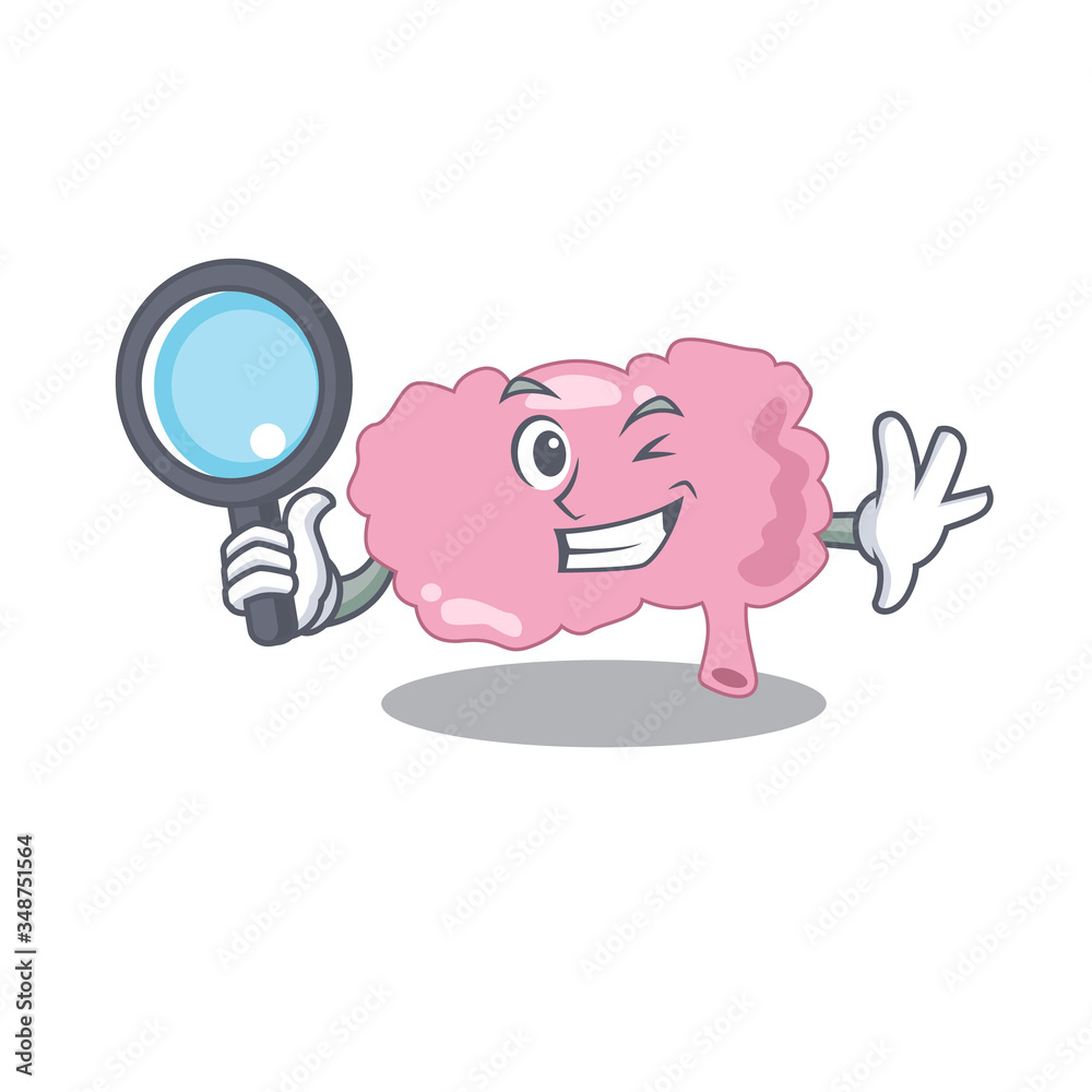 cartoon picture of brain Detective using tools Stock Vector | Adobe Stock