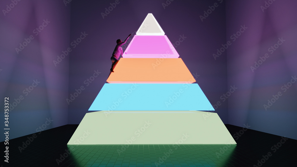 Office Worker Presentation Pyramid Stock Illustration | Adobe Stock
