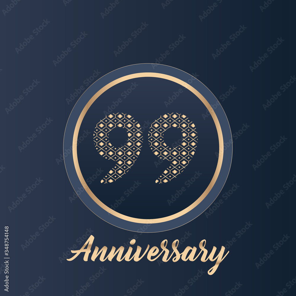 99 years anniversary celebration logo vector template design Stock ...