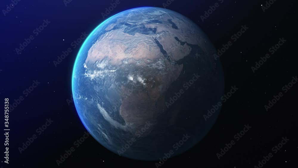 The Earth 3D slowly rotating in space SEAMLESS LOOP 24h in 1min Lapse ...