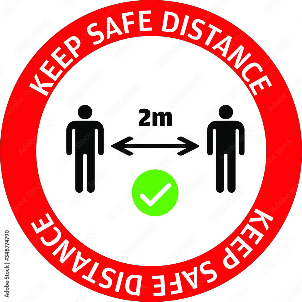 Warning sign sticker reminding the importance of maintaining safe ...