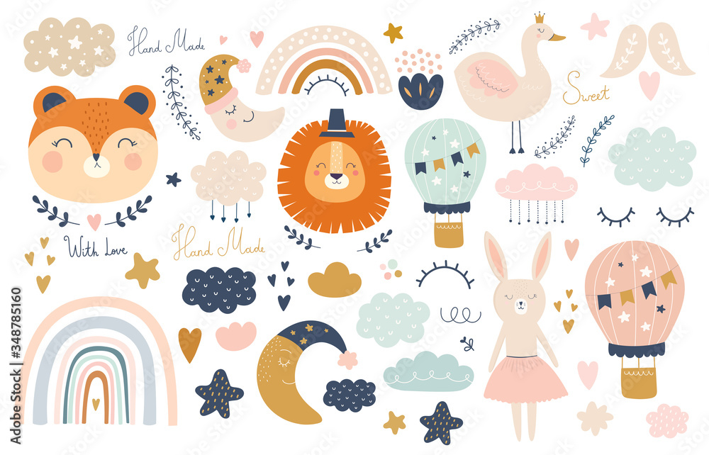 Baby animals pattern. Vector illustration with Africa animals. Nursery ...