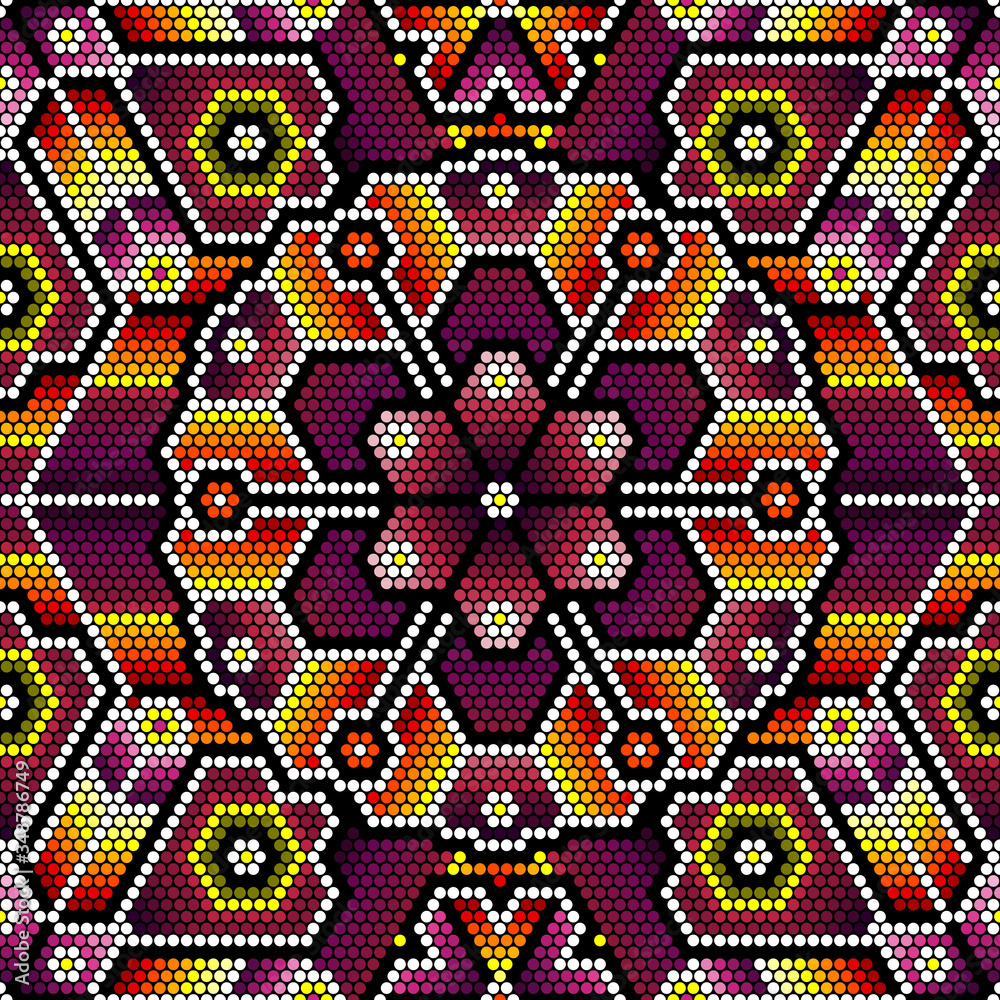 vector illustration of colorful seamless pattern inspired in mexican ...