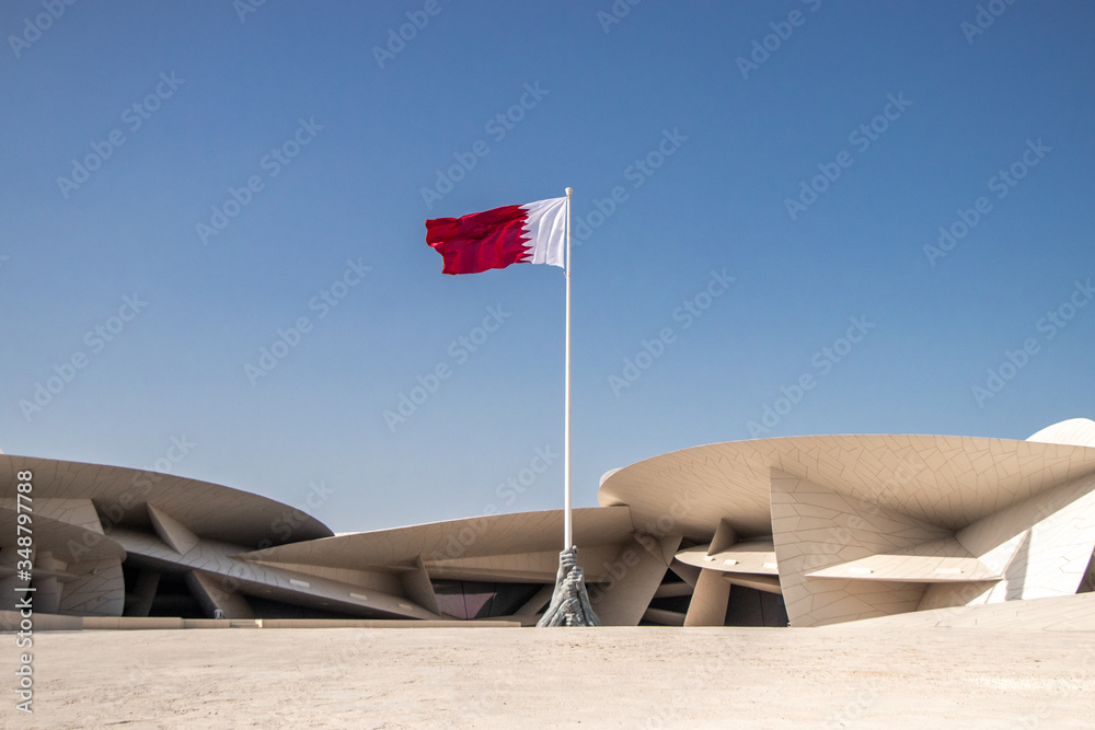 Qatari Flag in Doha's Historic Old City - Doha, Qatar Photos | Adobe Stock