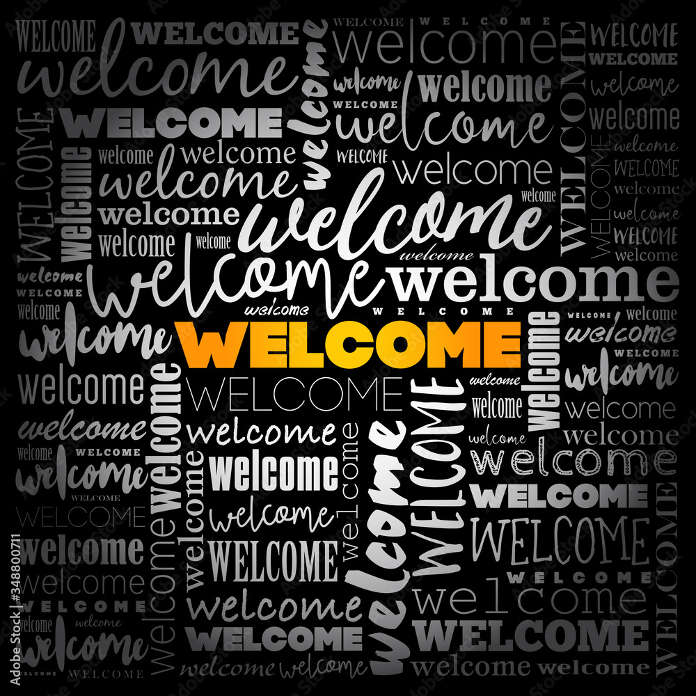 WELCOME word cloud collage, business concept background Stock Vector ...