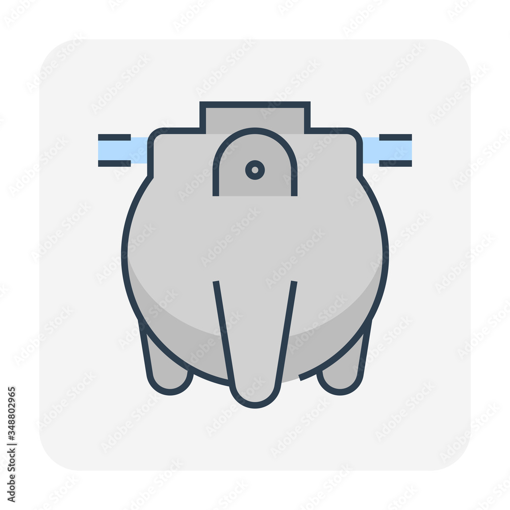 Septic tank vector icon. That sanitation equipment part of drainage ...