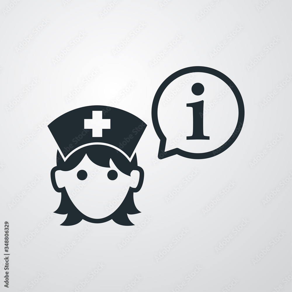 Vetor de Símbolo de información sanitaria. Icono plano lineal i en gobo ...