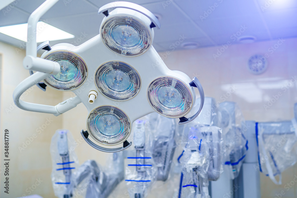 Modern surgical system. Medical robot. Minimally invasive robotic ...