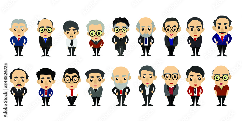 Set of cartoon people isolated on white background. Group cartoon ...