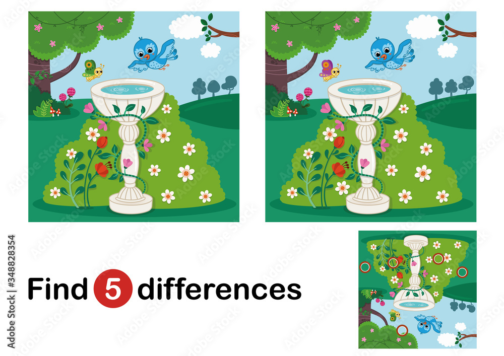 Find 5 differences education game for children. Vector illustration ...
