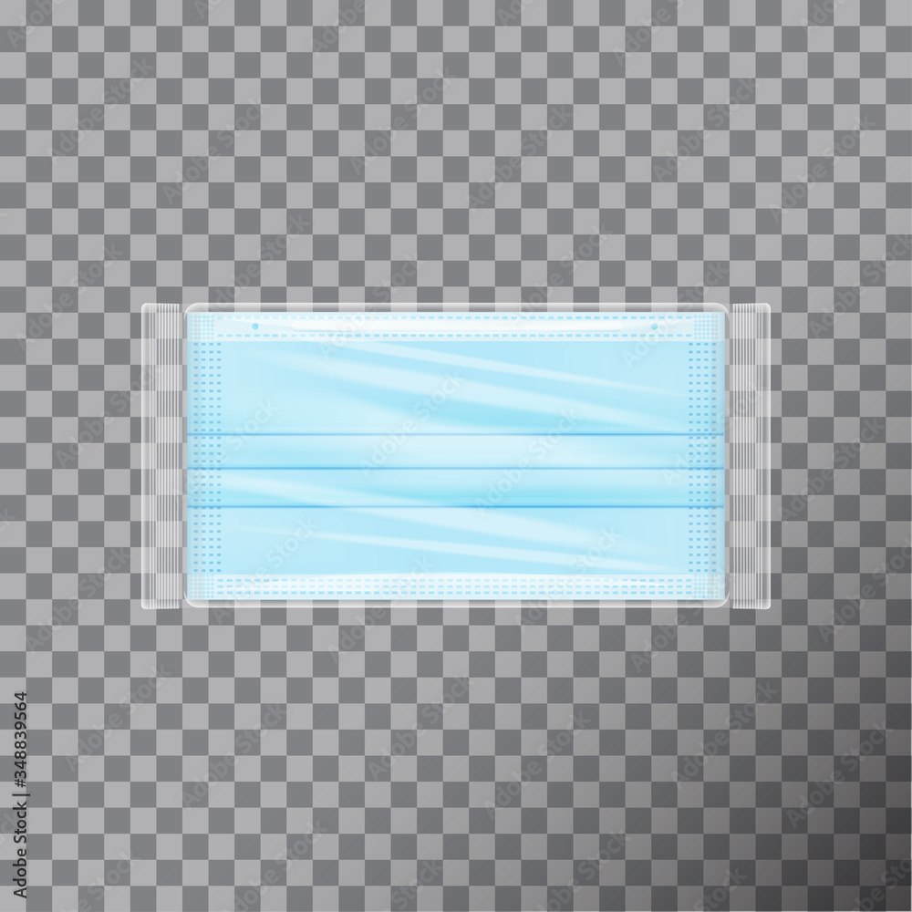 Medical face mask in transparent packaging. Vector realistic mockup on ...