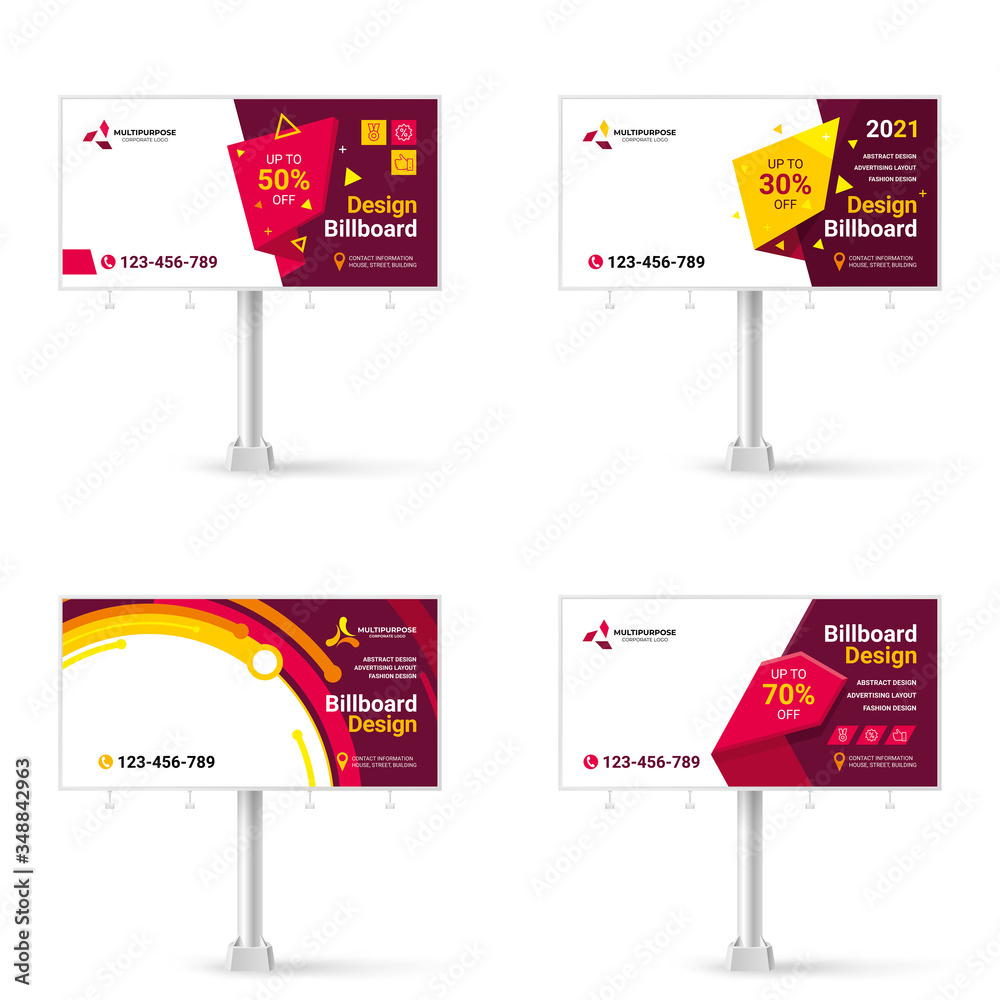 Collection of banner design, creative set of Billboard design for ...