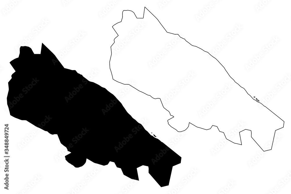 Kanpur City (Republic of India, Uttar Pradesh State) map vector ...