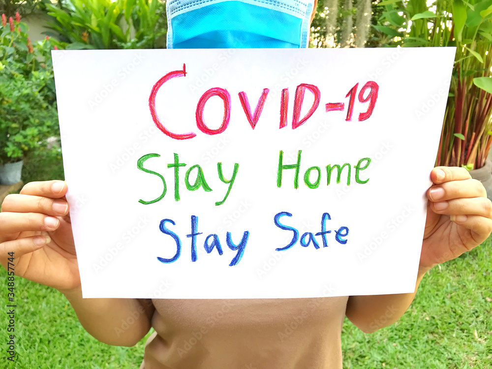 Stay Home Stay Safe, Stay in the house to prevent virus COVID-19 ...