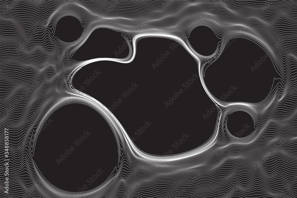 Ultra thin line bubble fluid geometry. Dynamic vector spherical ...