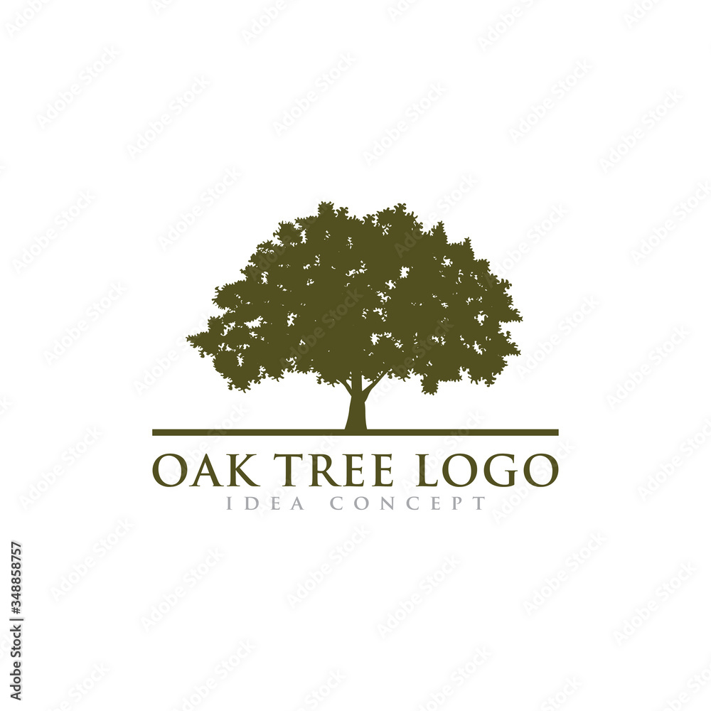 Oak Tree Logo Design Template Stock Vector | Adobe Stock