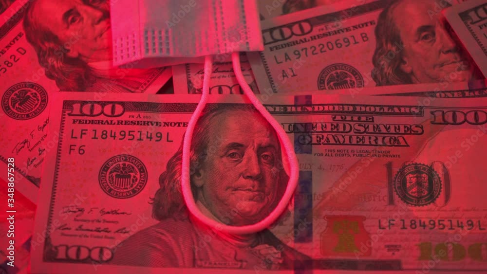 Noose for Benjamin Franklin. Financial crisis. 100 dollar bill in a loop. The global economic ...