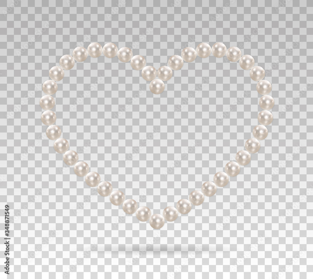 Heart shape frame painting isolated on transparent background. Pearl ...