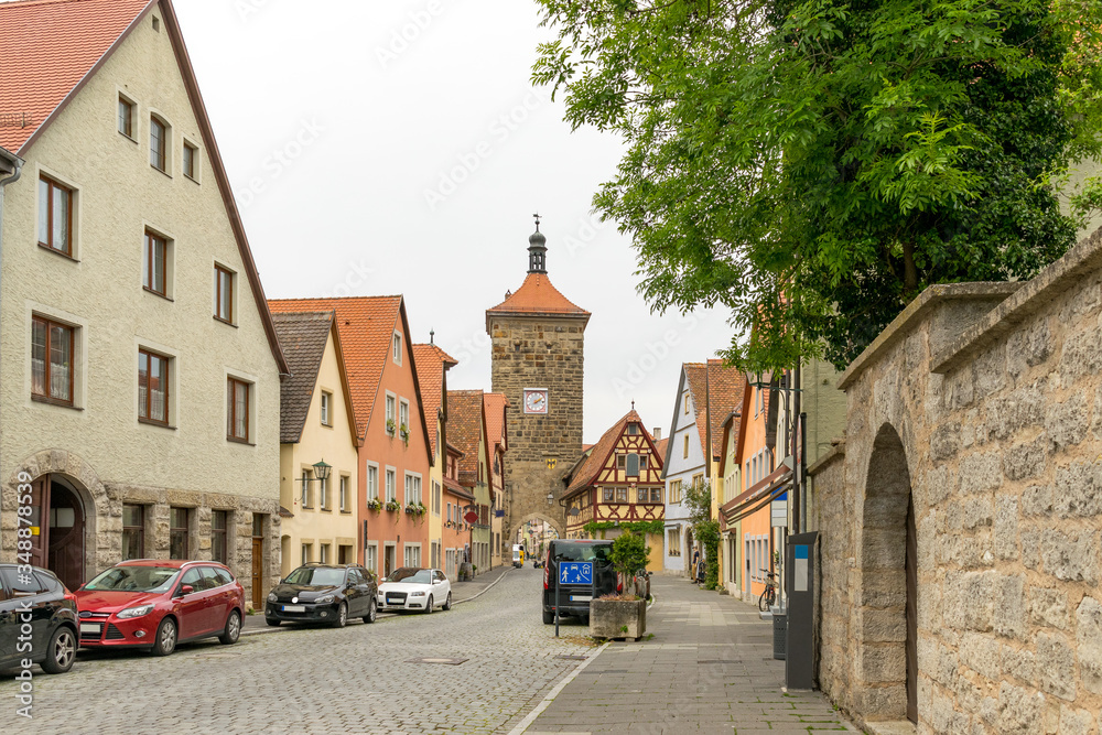 Stockfoto Rothenburg ob der Tauber ist berühmt für die Fachwerkhäuser ...