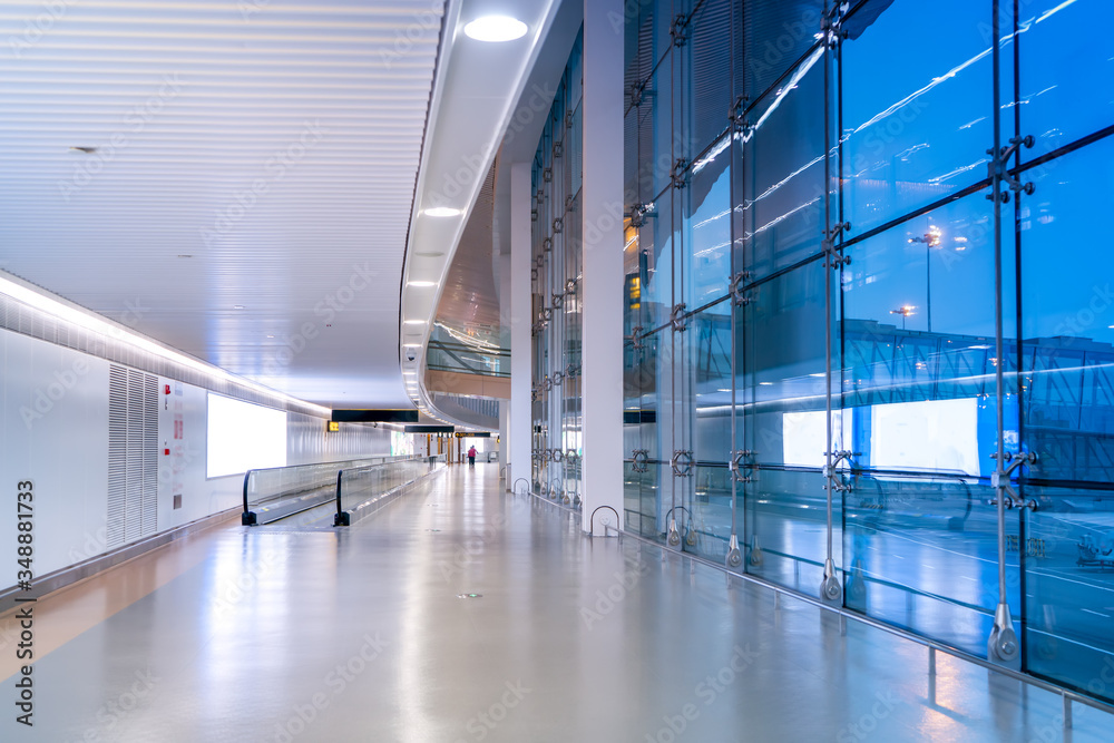 Interior view of airport terminal waiting hall Stock Photo | Adobe Stock