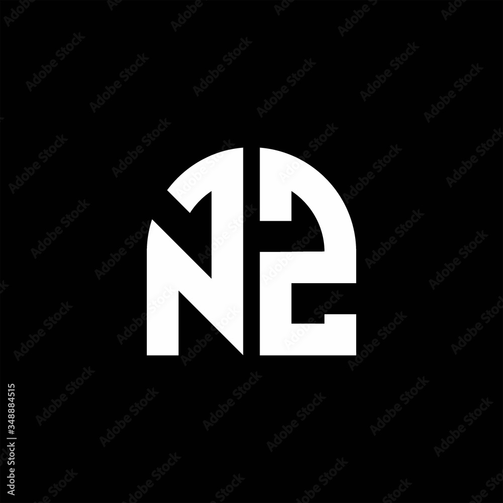 NZ monogram logo with curve shape design template Stock Vector | Adobe ...