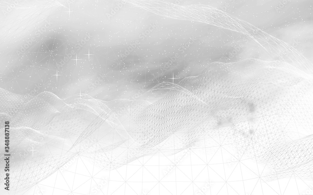 White abstract background. Hi tech network. Cyberspace grid. Outer ...