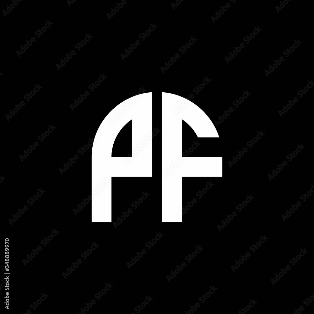 PF monogram logo with curve shape design template Stock Vector | Adobe ...