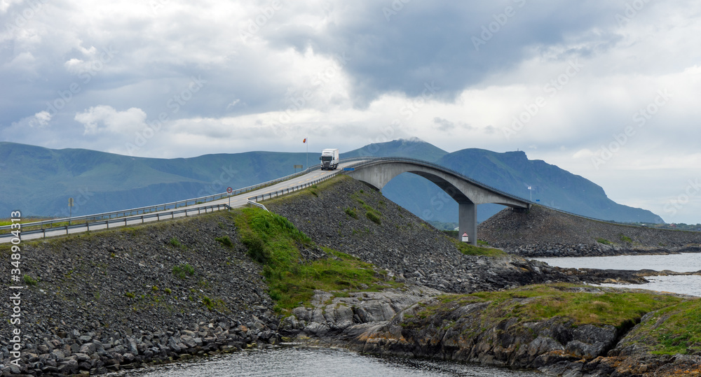 The famous curved bridge construction at the national atlantic ocean ...