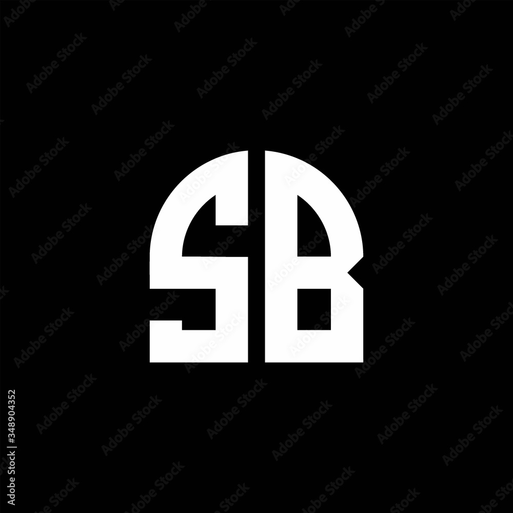 SB monogram logo with curve shape design template Stock Vector | Adobe ...