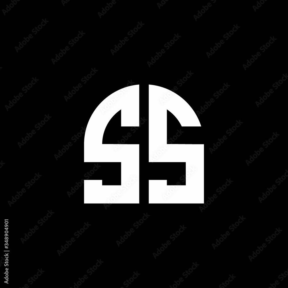 SS monogram logo with curve shape design template Stock Vector | Adobe ...