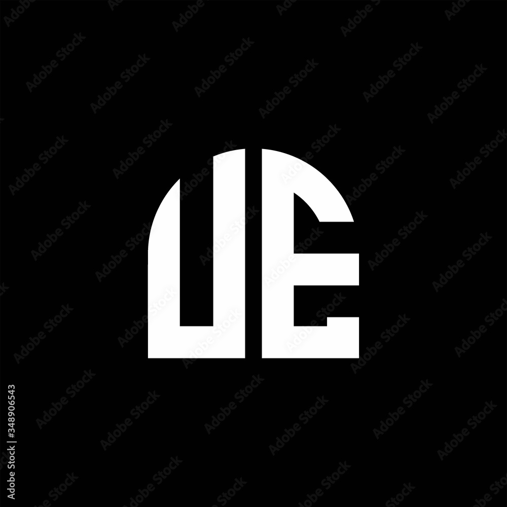 UE monogram logo with curve shape design template Stock Vector | Adobe ...