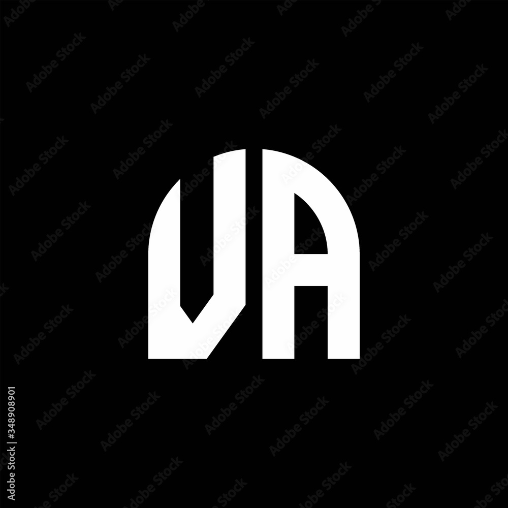 VA monogram logo with curve shape design template Stock Vector | Adobe ...