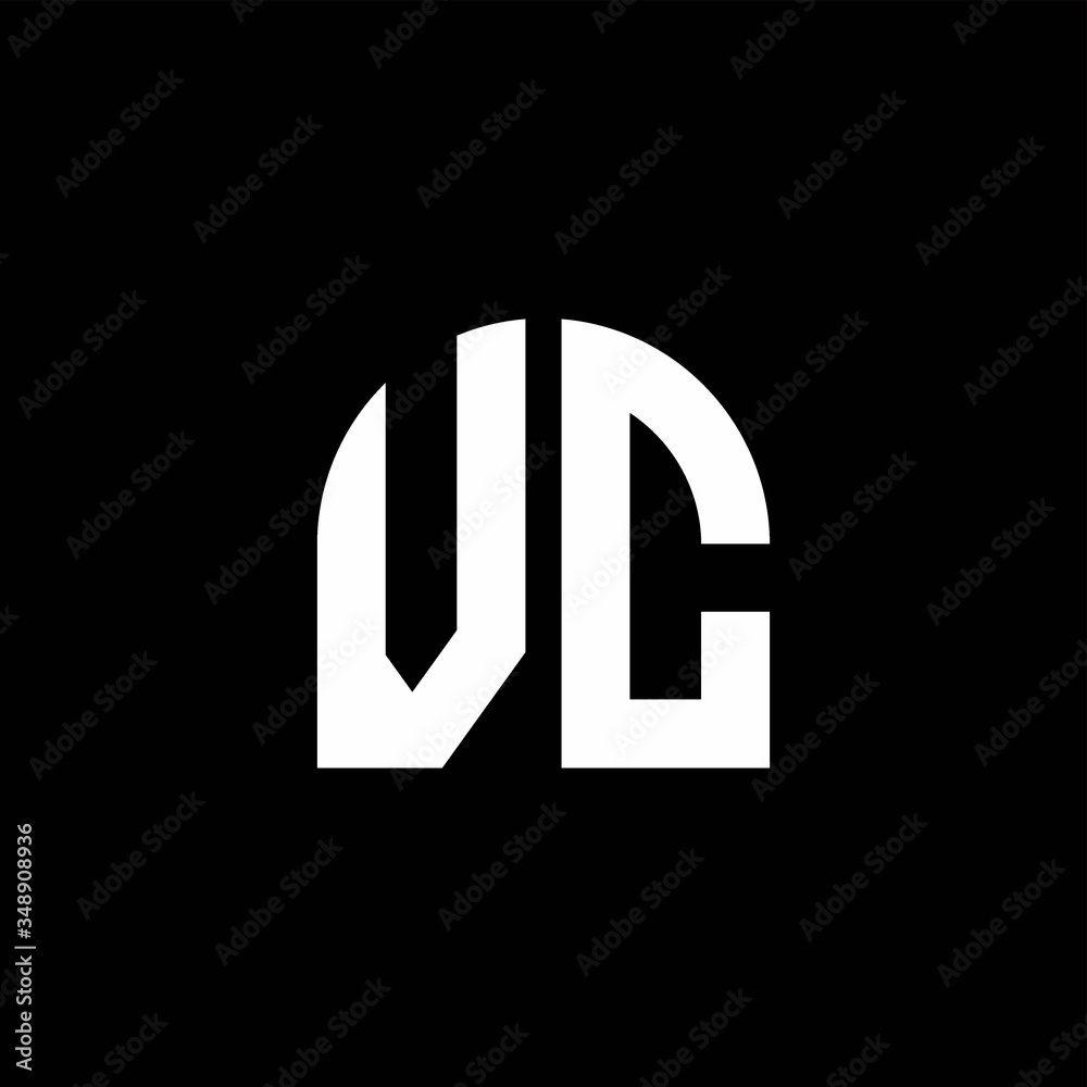 VC monogram logo with curve shape design template Stock Vector | Adobe ...