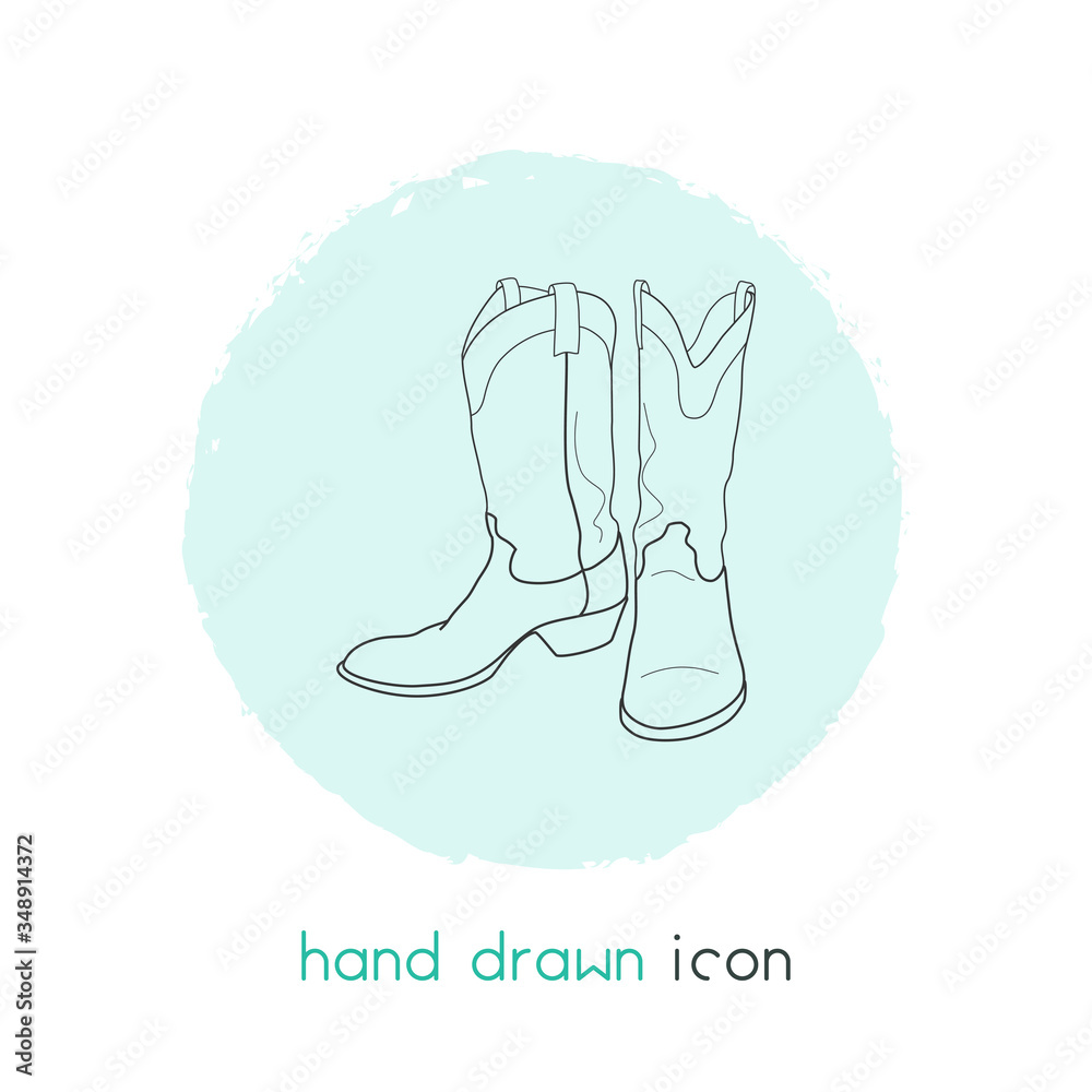 Cowboy boots icon line element. illustration of cowboy boots icon line ...