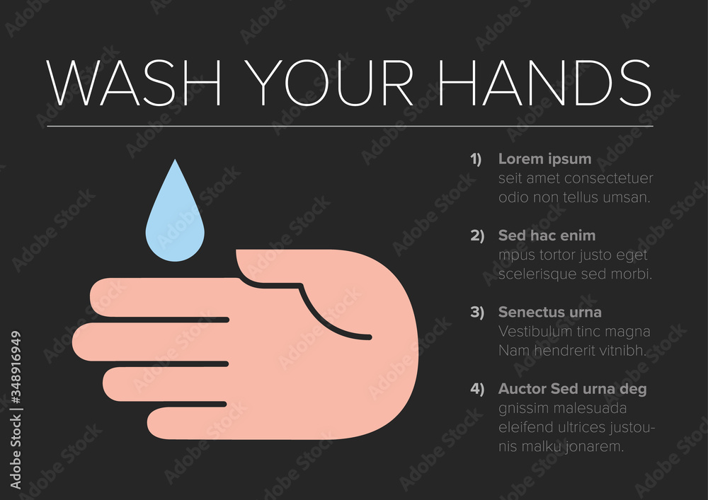 Covid-19 prevention infographic template - wash your hands poster Stock ...