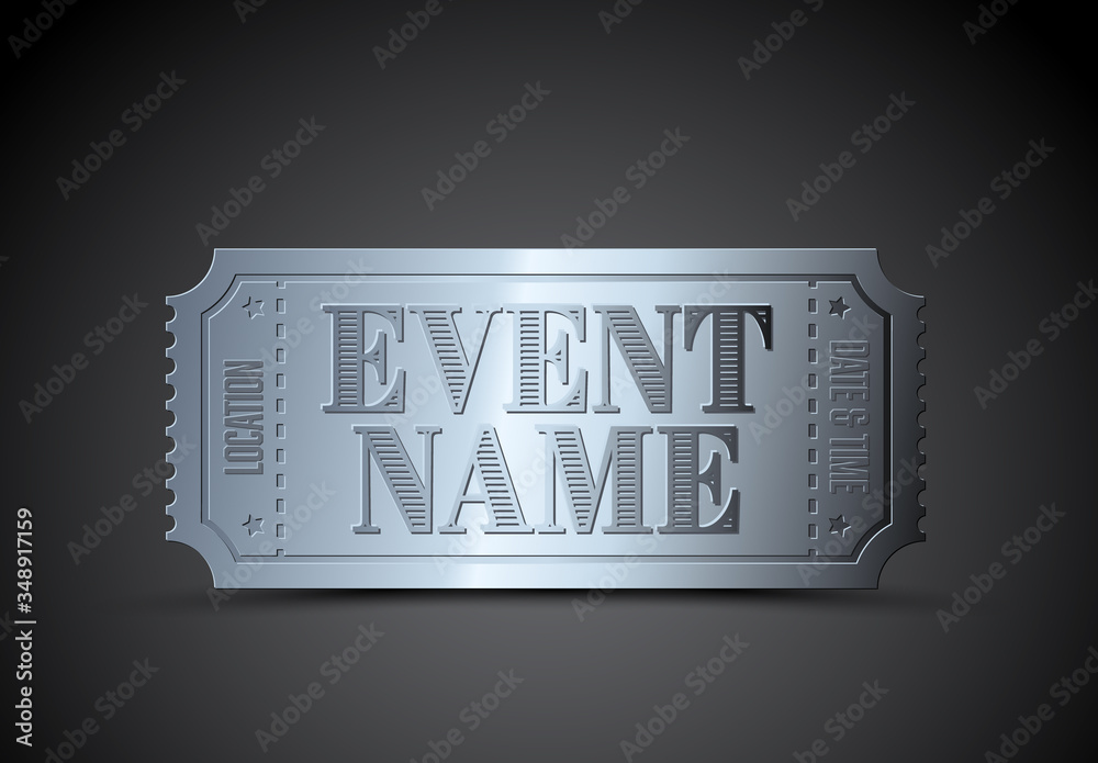 Vector silver ticket as a template for your event Stock Vector | Adobe ...
