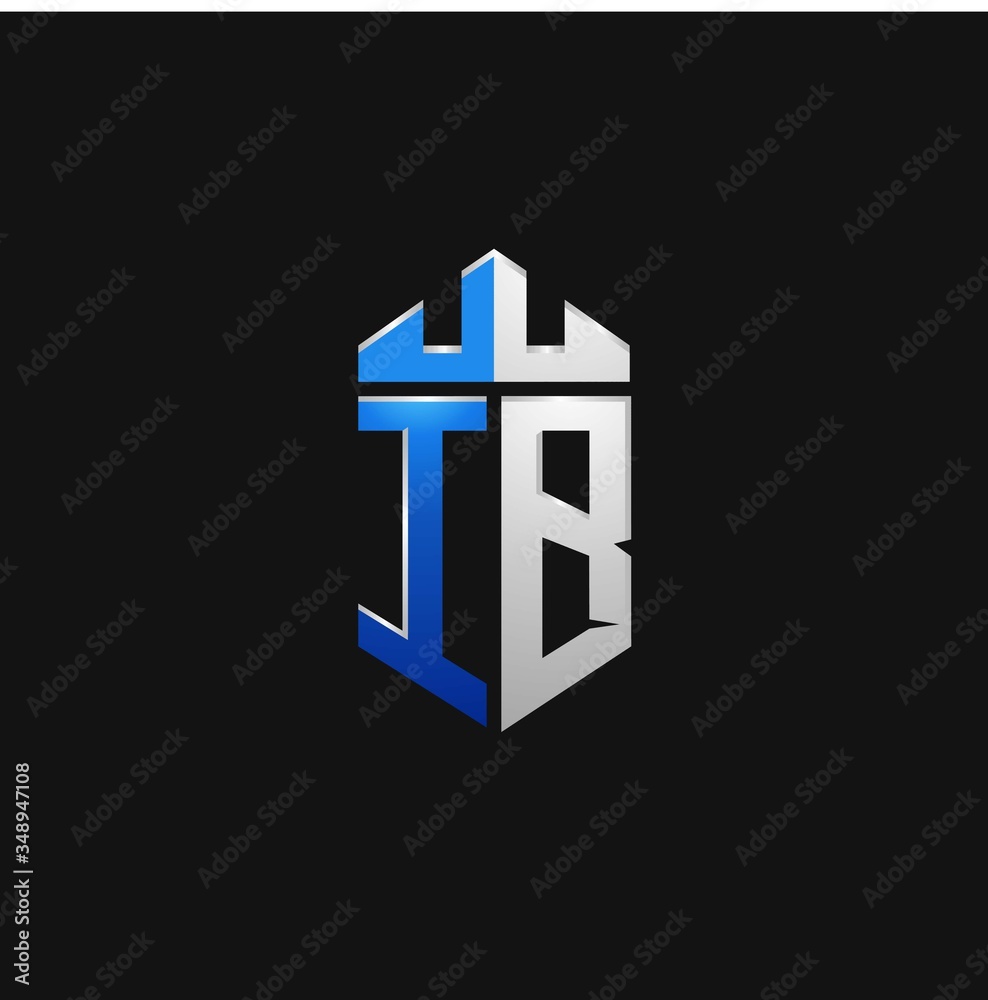 IB initials shield logo monogram designs modern templates . Stock ...