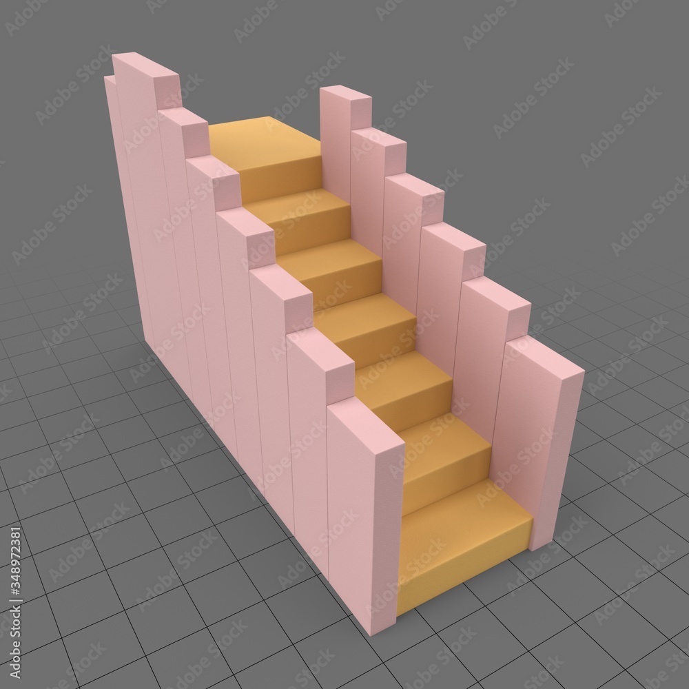 Stairs 2 Stock 3D asset | Adobe Stock