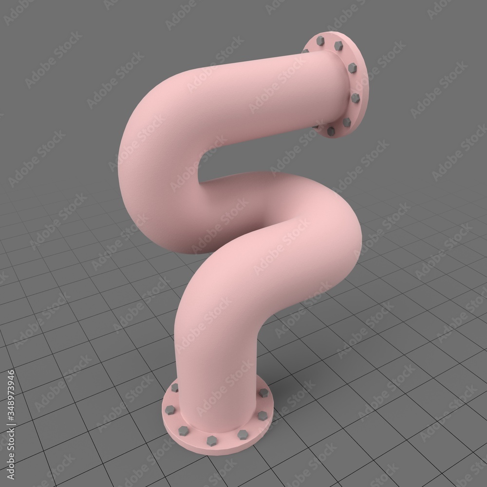 S shaped pipe Stock 3D asset | Adobe Stock