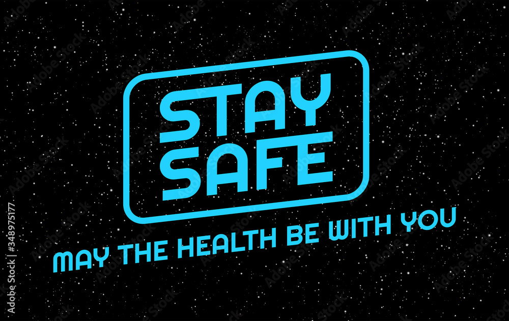 Vecteur Stock Stay safe social distancing creative background. Stay ...