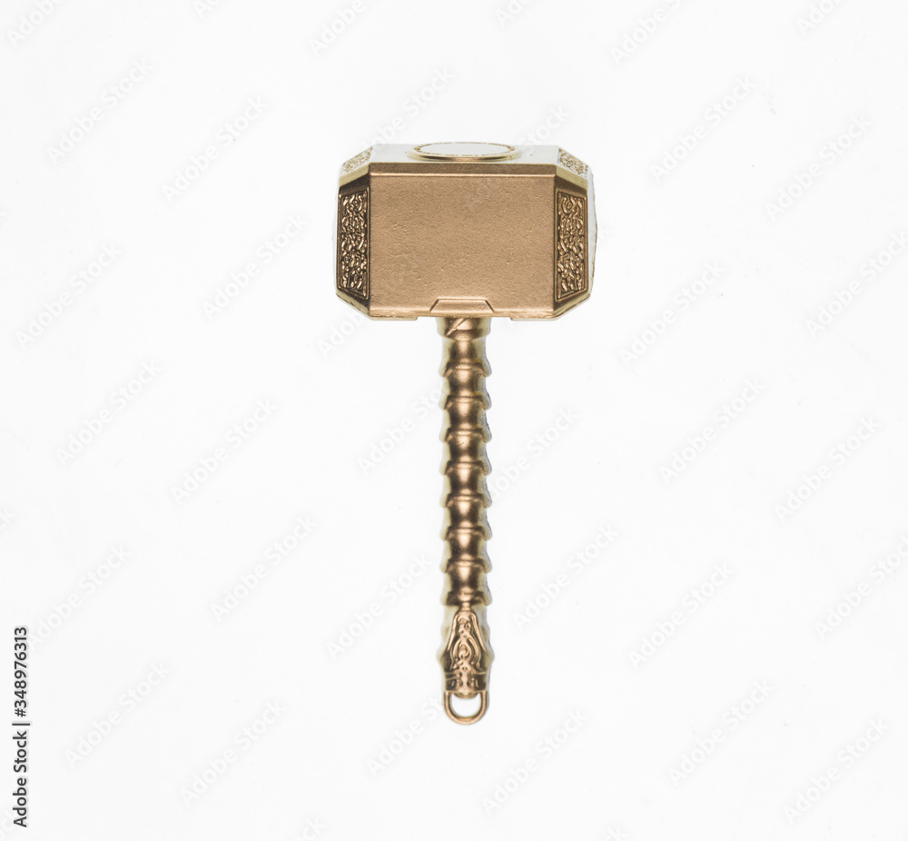 golden war hammer isolated on white background Stock Photo | Adobe Stock