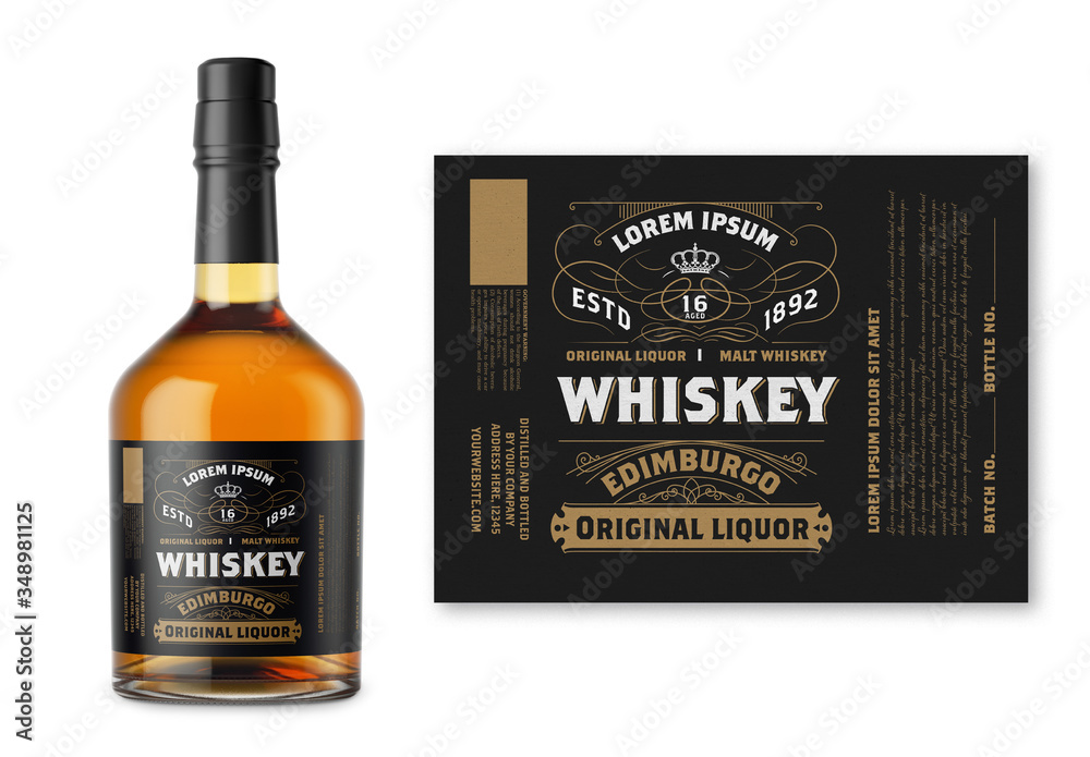 Vintage Liquor Bottle Packaging Layout Stock Template | Adobe Stock