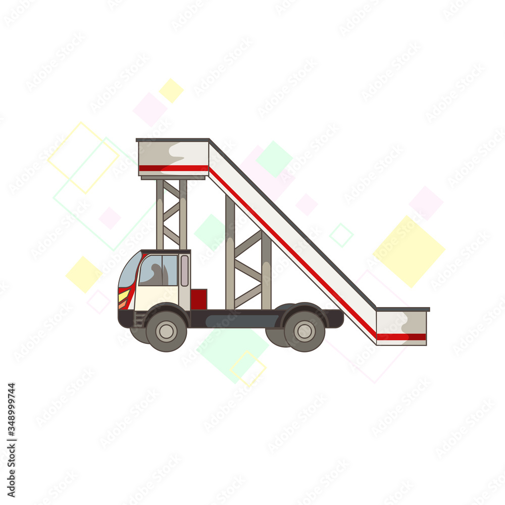 Automotive ramp with colorful diamonds on white isolated background ...