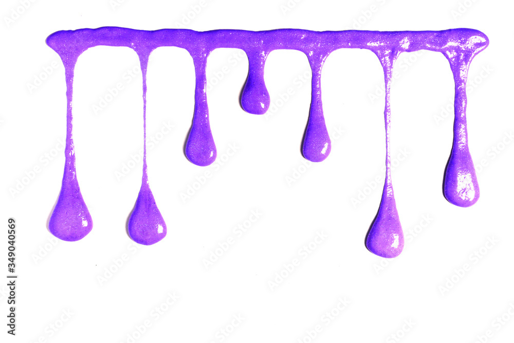 dripping purple slime drops on a white background Stock Photo | Adobe Stock