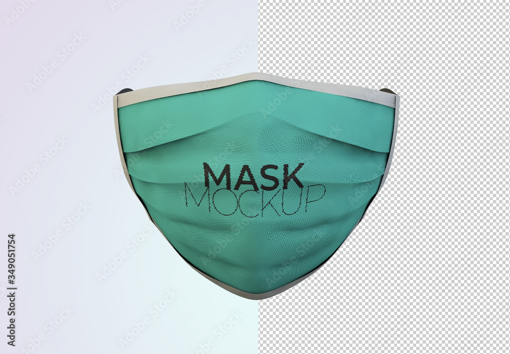 Front View Face Protection Mask Mockup Stock Template | Adobe Stock