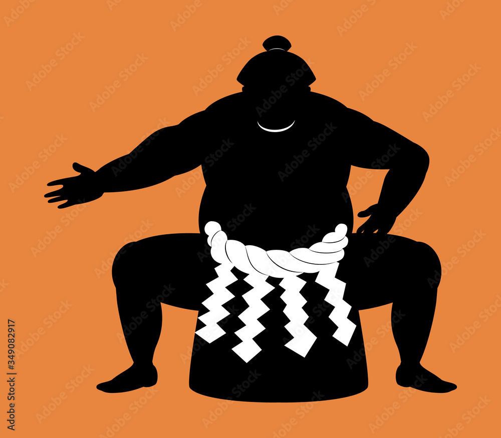japanese Sumo wrestler . silhouette vector art Stock Vector | Adobe Stock